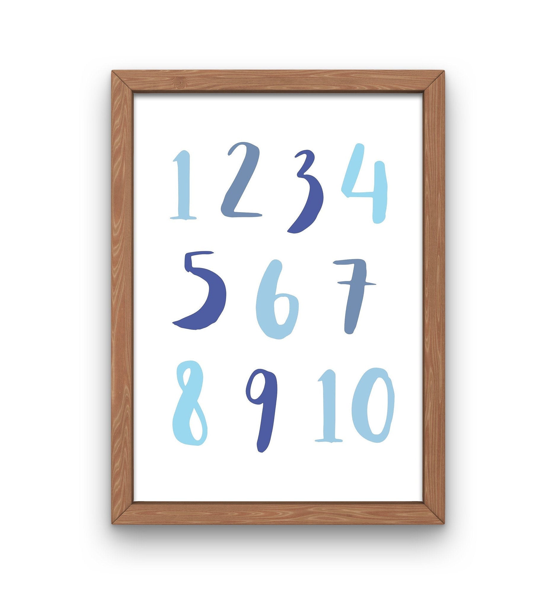 Art & Collectibles Prints Blue Numbers Print for InfantKid's Room ...