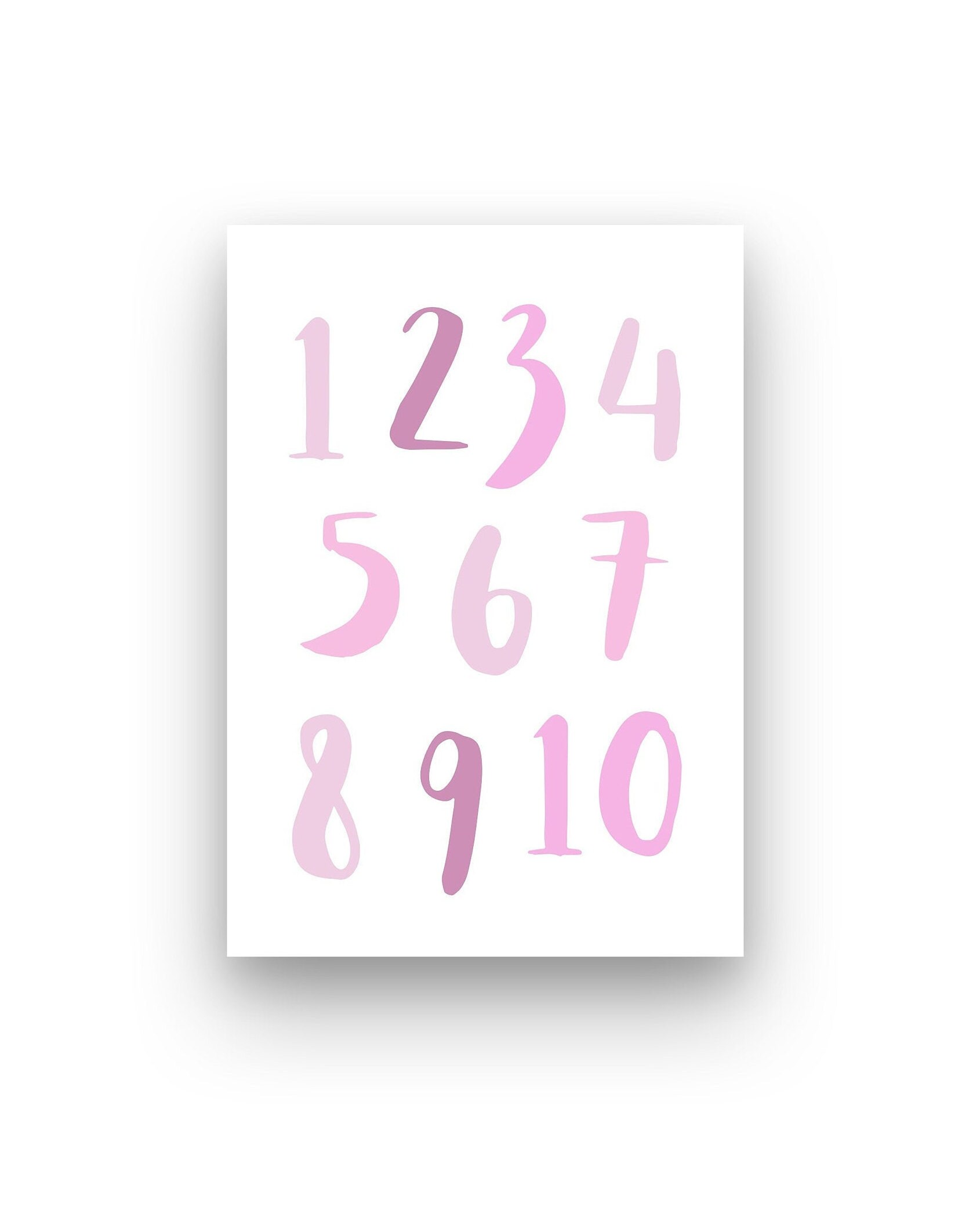 Pink Numbers Print for Infant/Kid's Room | Etsy