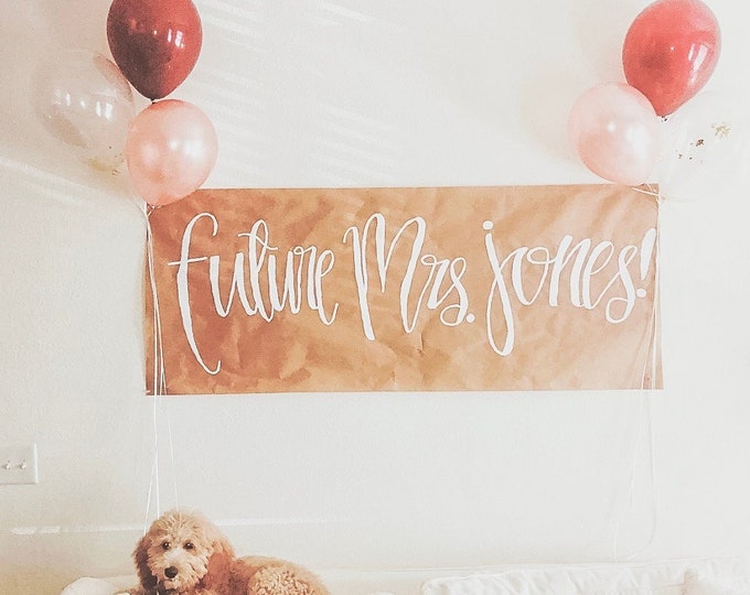 CUSTOM Butcher Paper Celebration Banner Future Mrs Happy Birthday ...