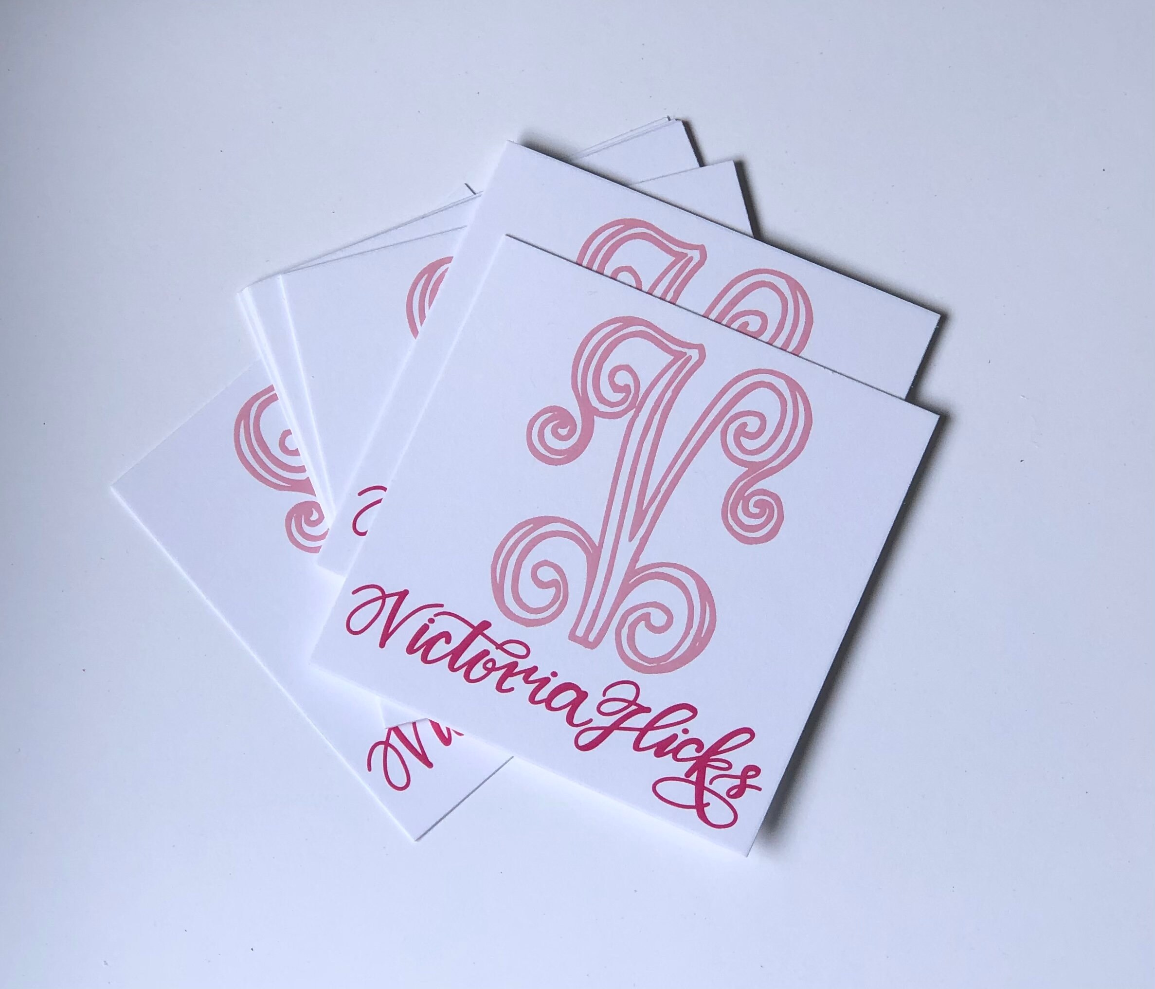 First Initial Cursive Handwritten Gift Tag Insert Calling Card | Etsy