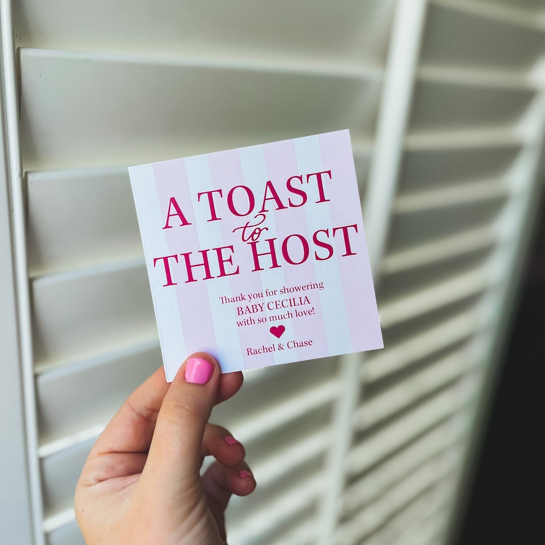 Pink Blue Stripe Host Thank You Hostess Gift A Toast to the Host Baby ...