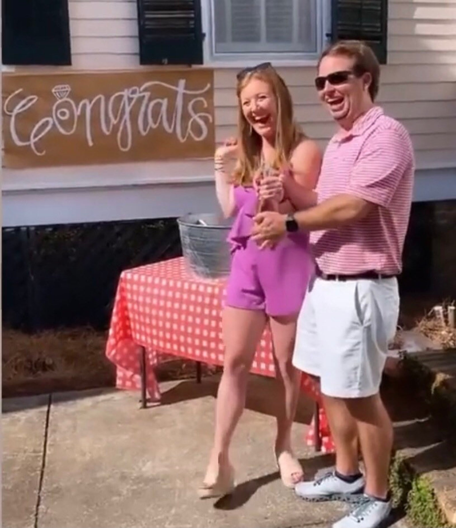 Congrats Brown Butcher Paper Sign Engagement Decor Banner Surprise ...