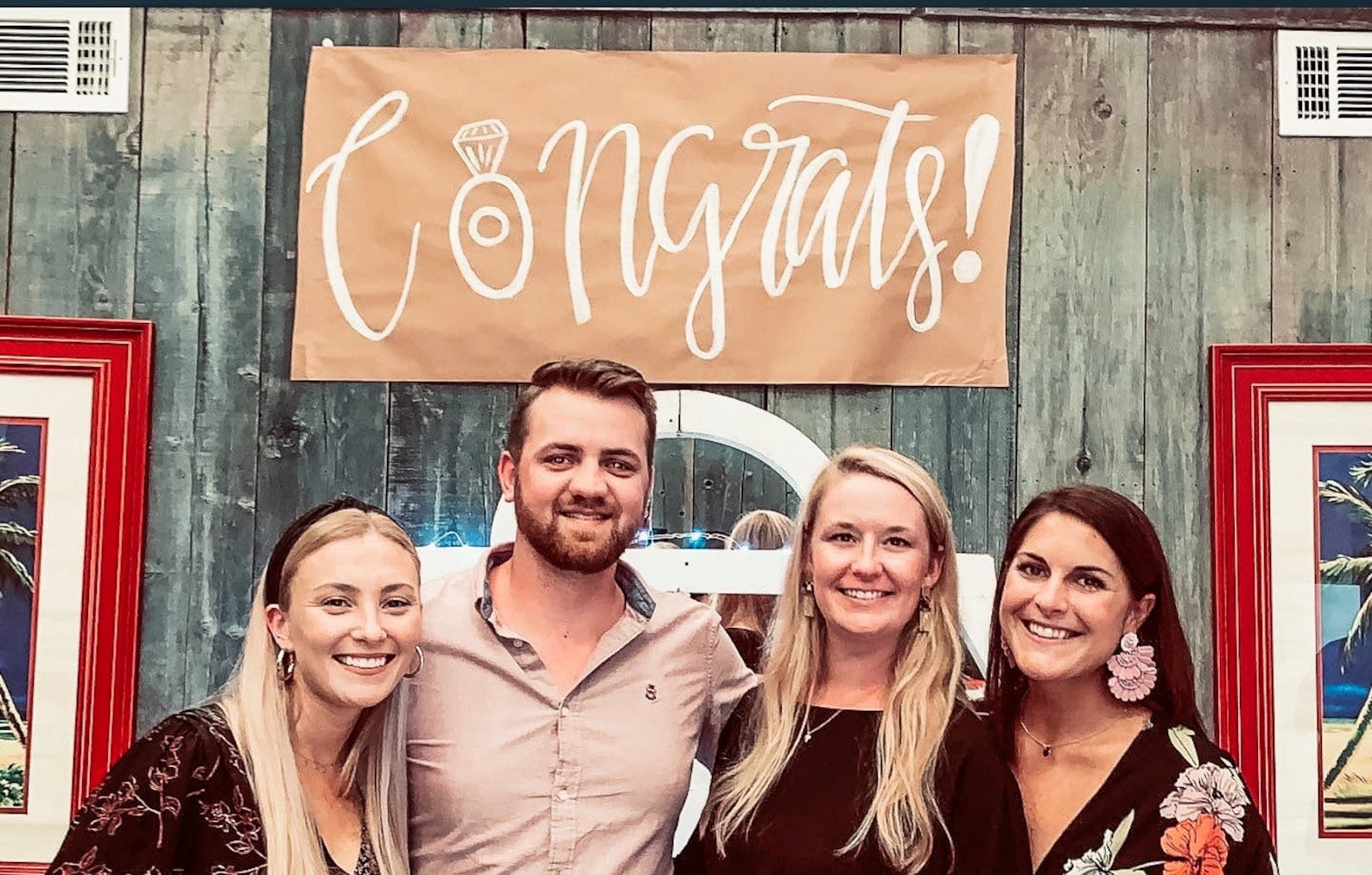 Congrats Brown Butcher Paper Sign Engagement Decor Banner Surprise ...