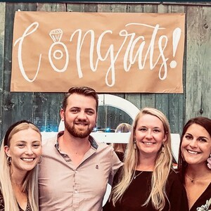 Congrats Brown Butcher Paper Sign Engagement Decor Banner Surprise ...