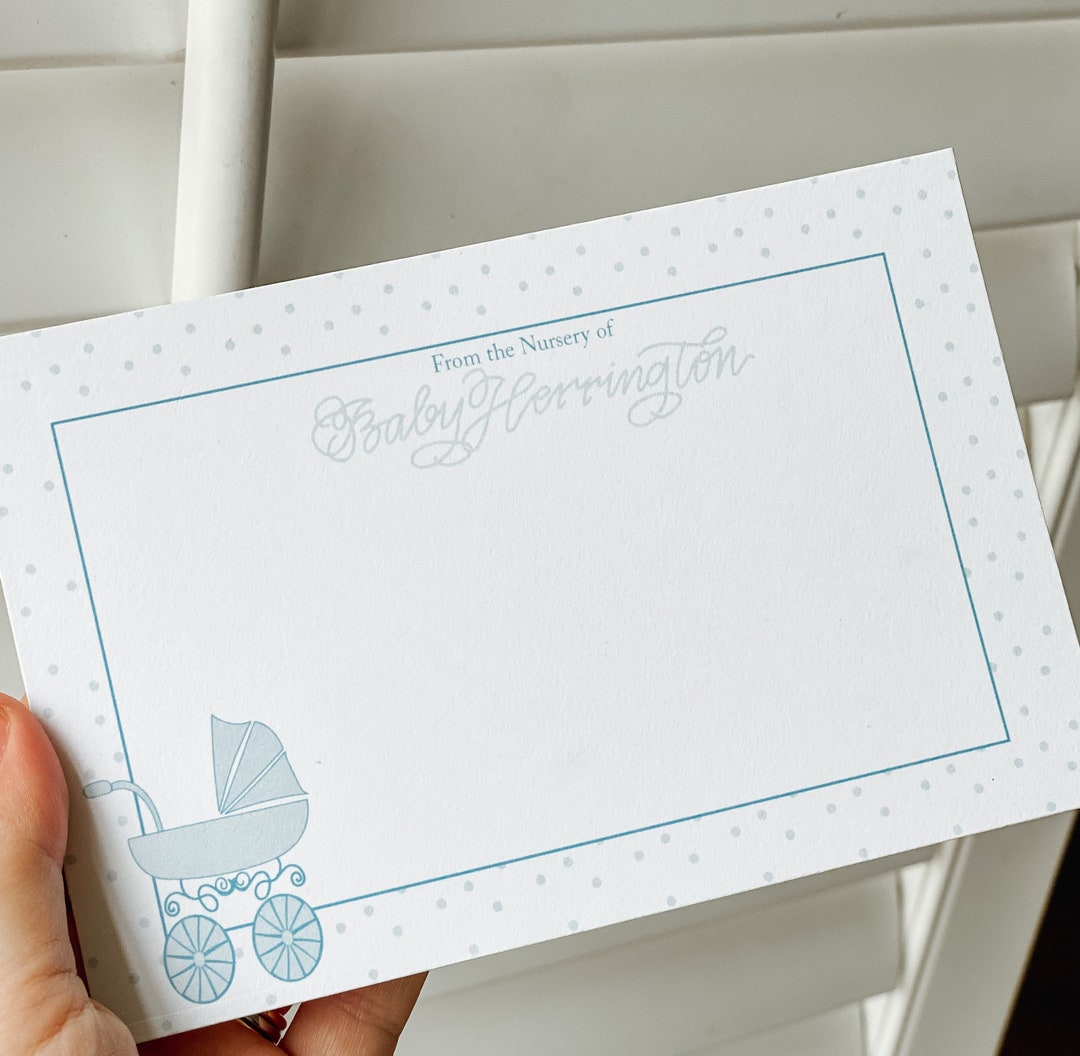 Handwritten Custom Calligraphy Baby Carriage Polka Dot Classic Calling ...