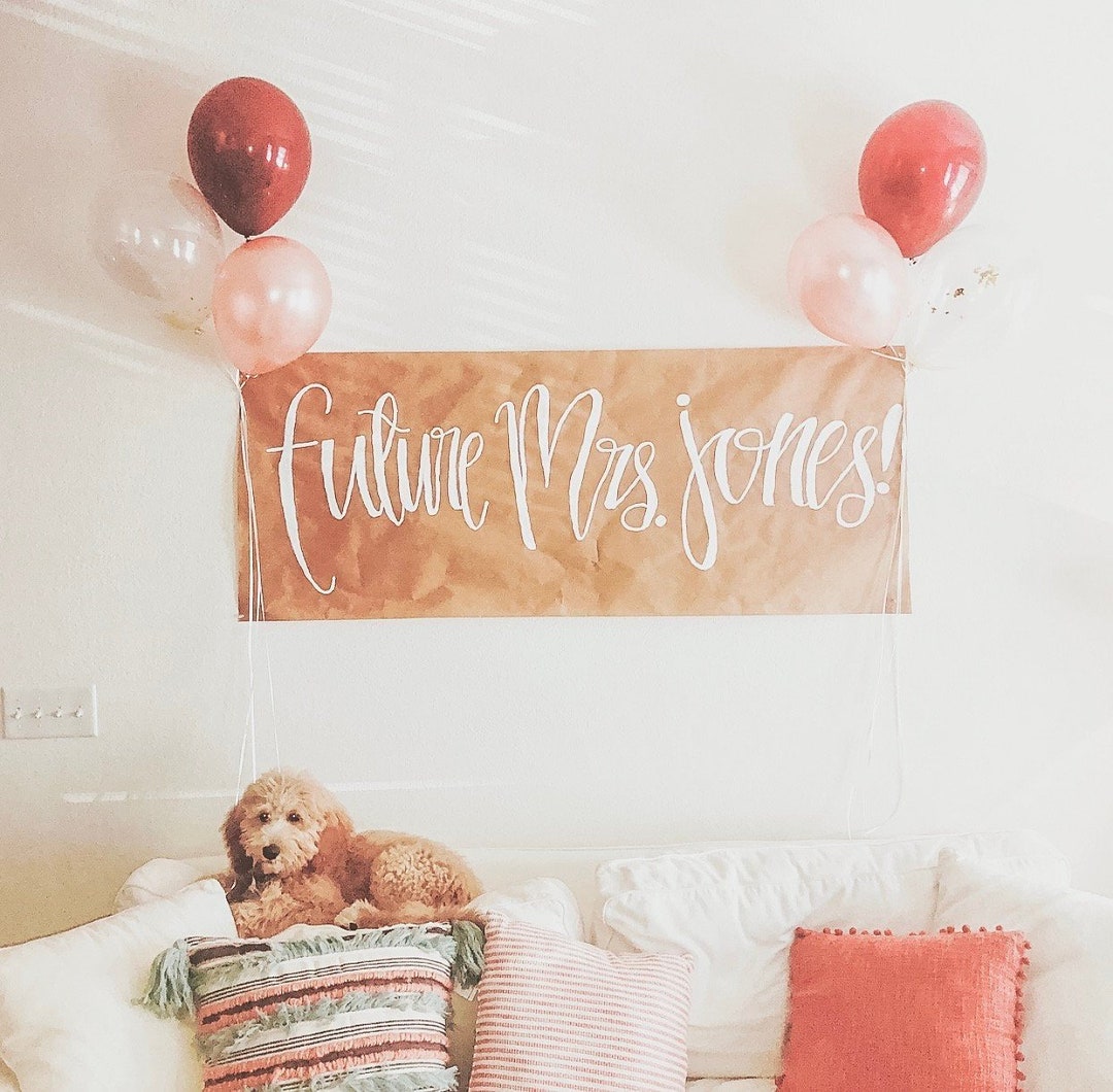 CUSTOM Butcher Paper Celebration Banner - Future Mrs - Happy Birthday ...
