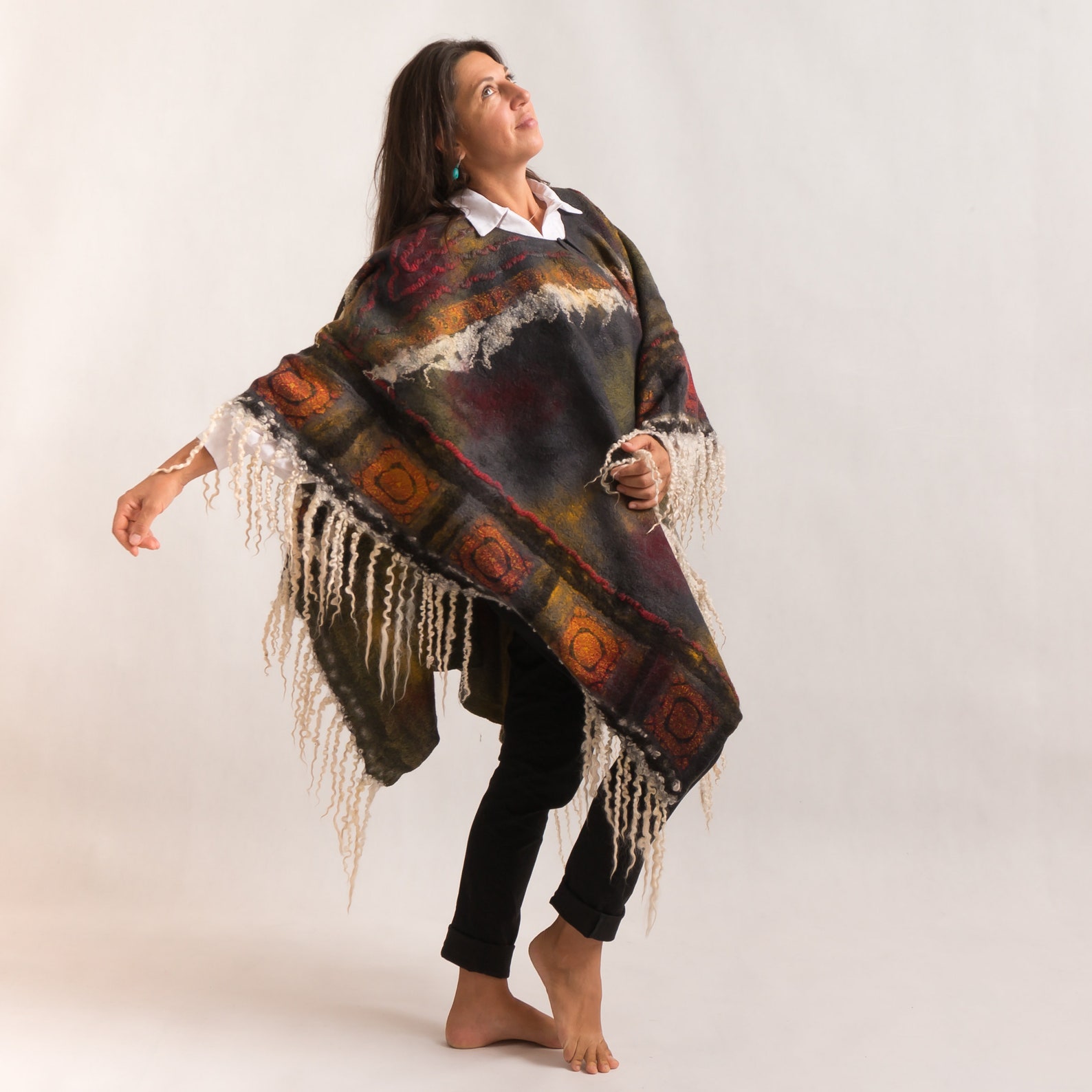 Poncho, Wool Poncho, Poncho Womens, Poncho Blanket, Plus Size Poncho ...