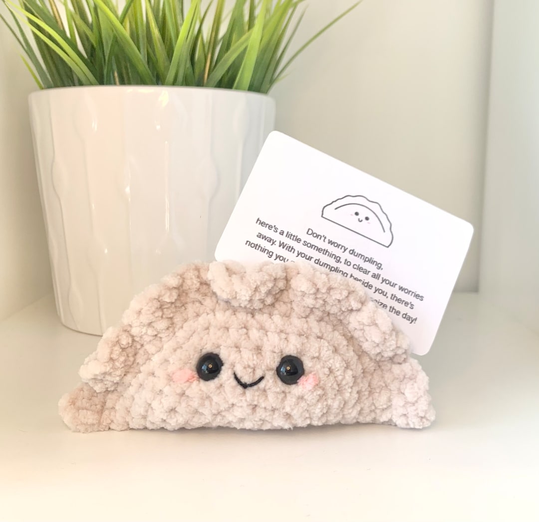Don’t Worry Dumpling | Crochet Worry Anxiety Plushie | Amigurumi Food ...