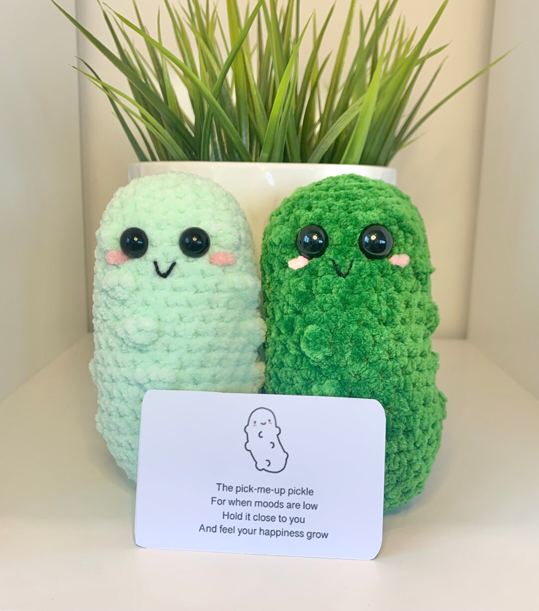 The Pick-me-up Pickle Crochet Worry Plushie - Etsy