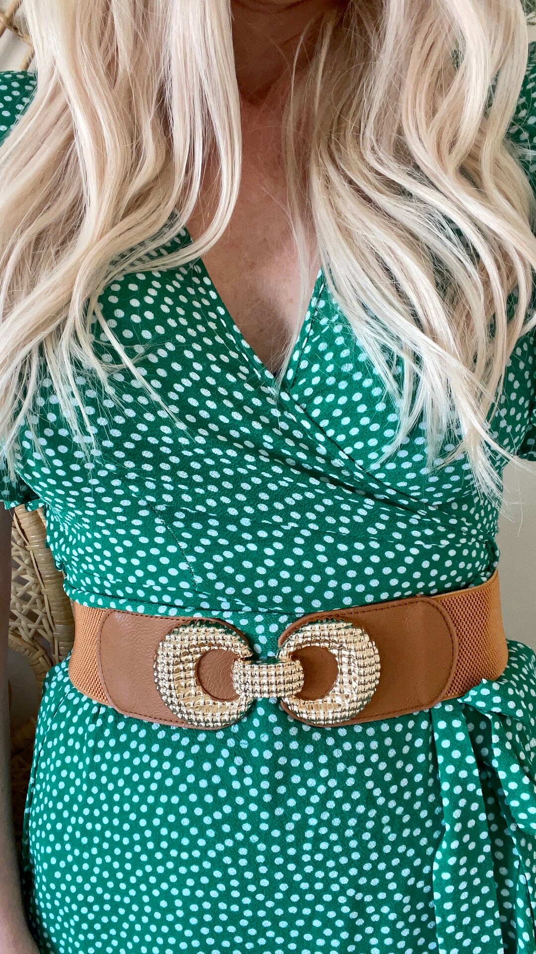 Vintage Elasticated Geometric Cinch Belt in Tan and Black - Etsy