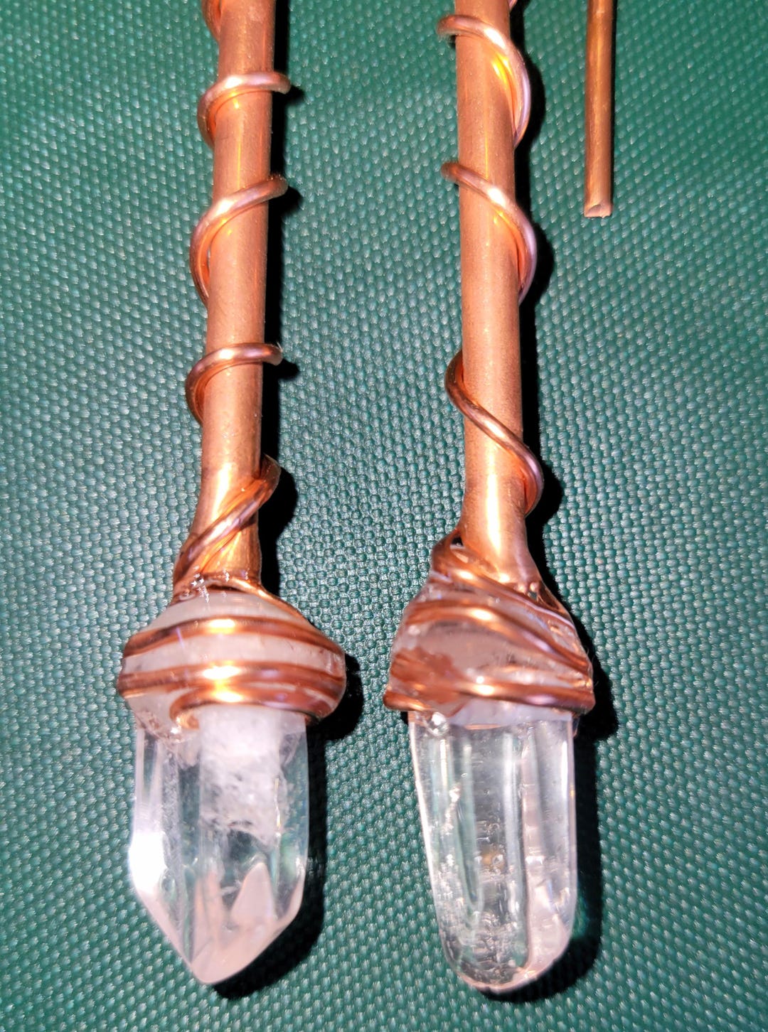 Hand Wrapped Copper Dowsing Rods With Quartz Points and Wands - Etsy