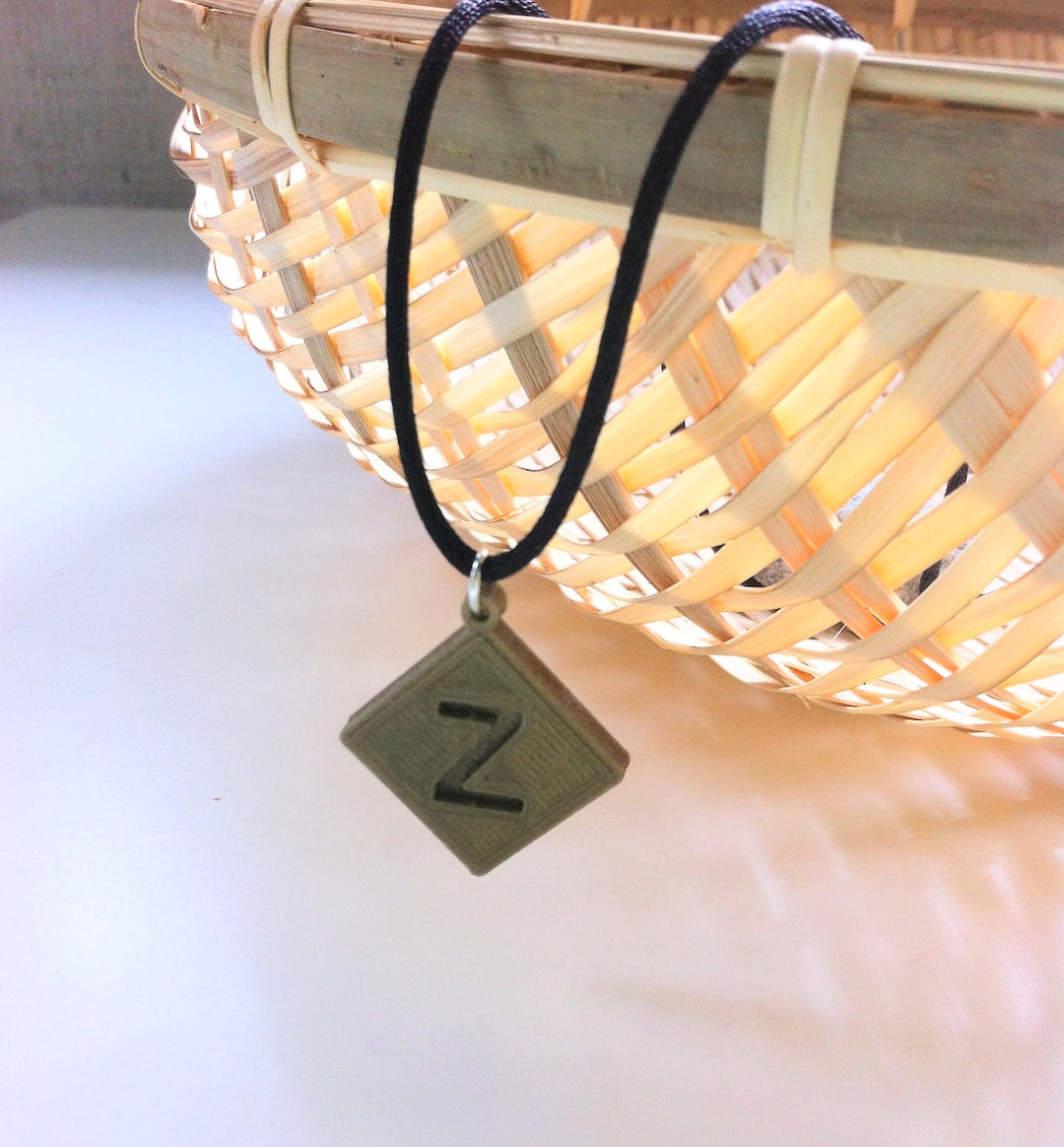 Custom Initial Necklace, 3D Printed, Initial Z Letter Necklace, Diamond ...