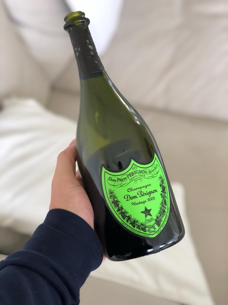 Empty Dom Pérignon Luminous Bottle – Vintage Champagne Bottle – Man ...