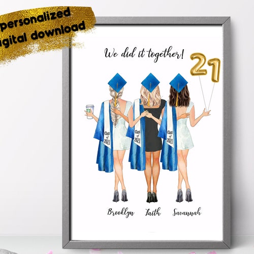 Graduation Print Graduation Gift Best Friends Graduation | Etsy