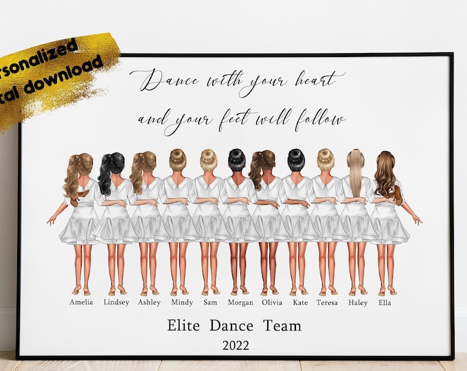 Dance Team Print, Dance Teacher Gift, Ballet Gift, Ballroom Dancer Gift ...