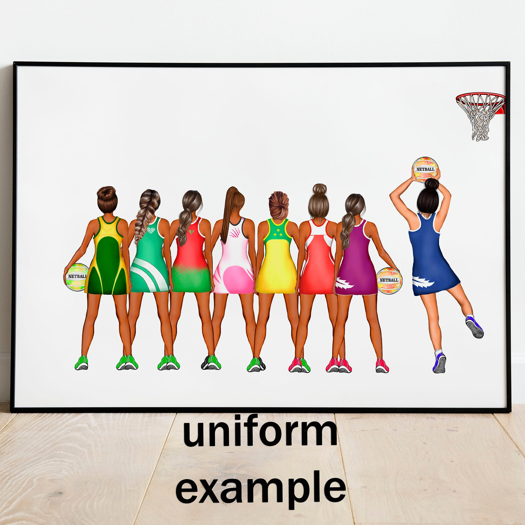 Custom Kids Netball Team Gift, Children Netball Players, Netball ...