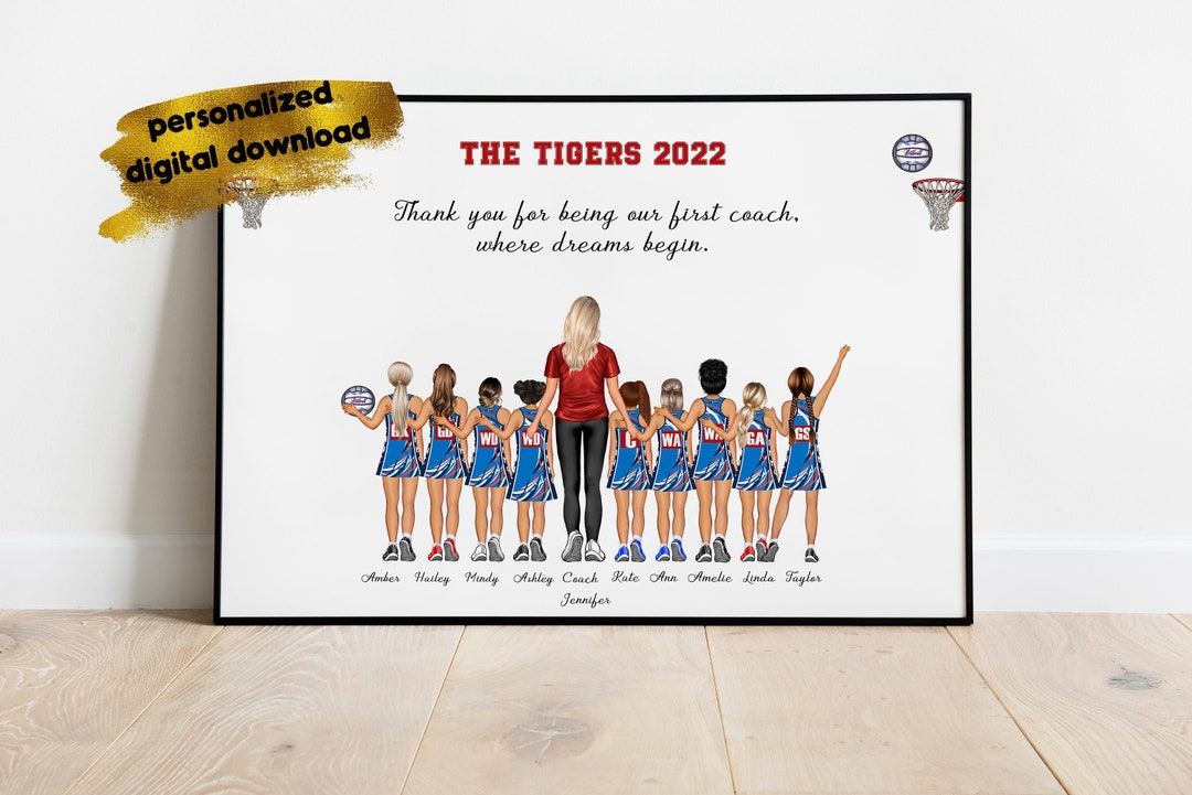 Custom Kids Netball Team Gift Children Netball Players - Etsy Australia