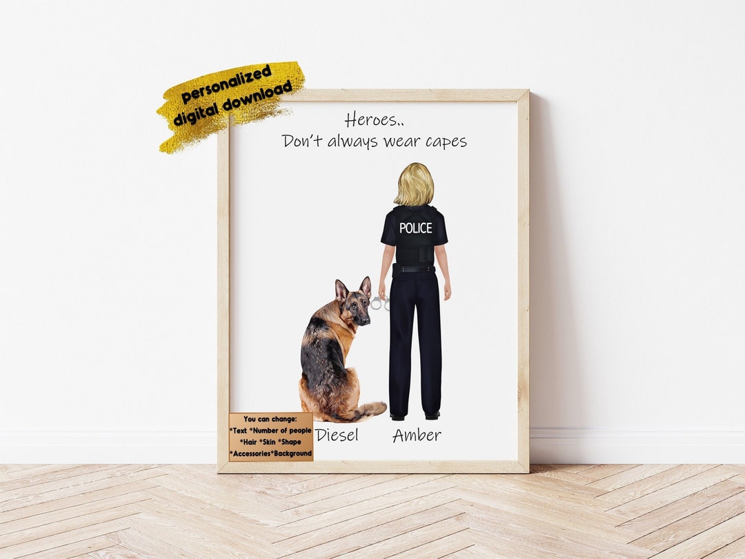 K9 Handler Gift, Female Police Officer, German Shepherd Police Sign ...