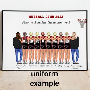 Custom Kids Netball Team Gift, Children Netball Players, Netball ...