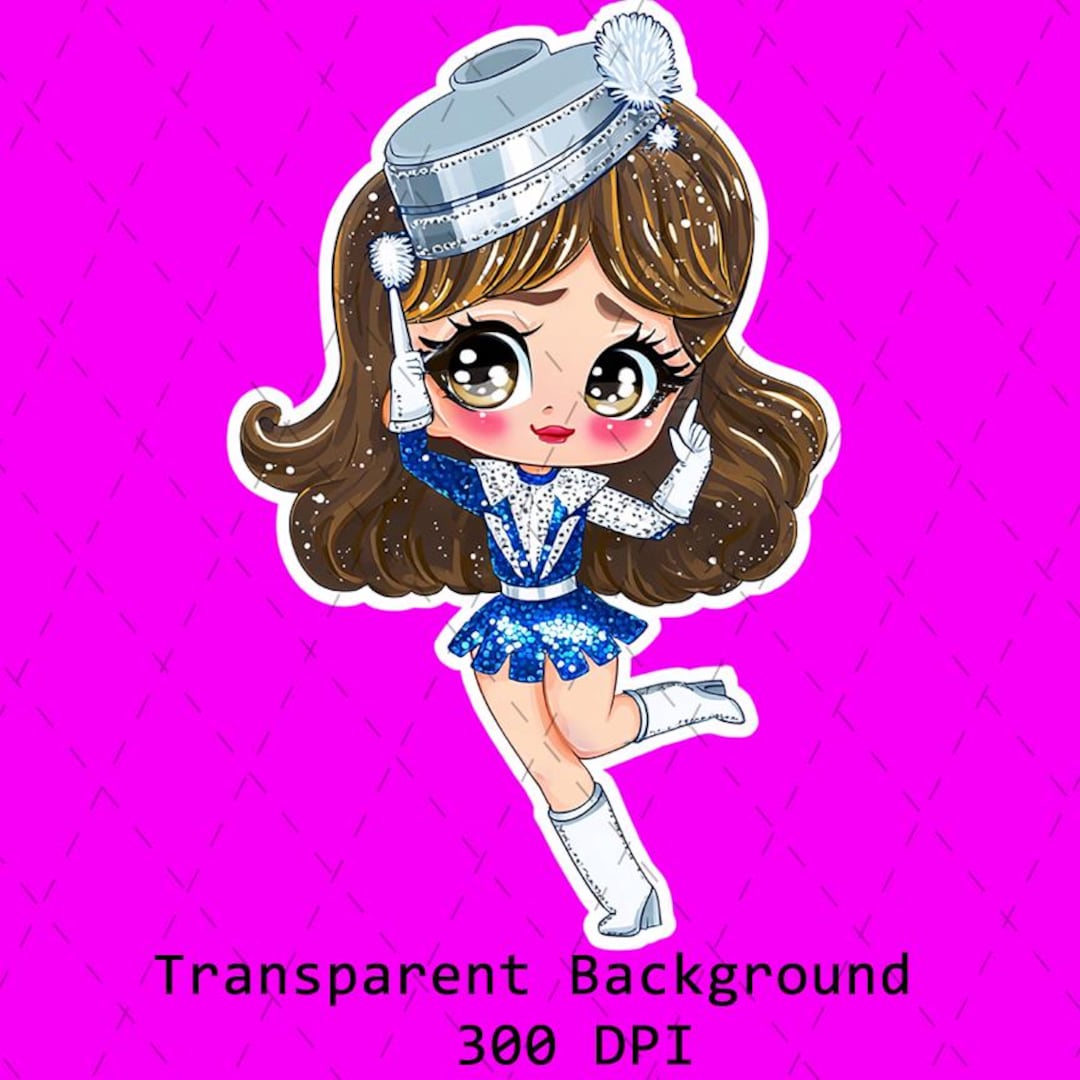 Baton Twirling Clipart Majorette Dancer Kawaii Png Chibi Girl Png
