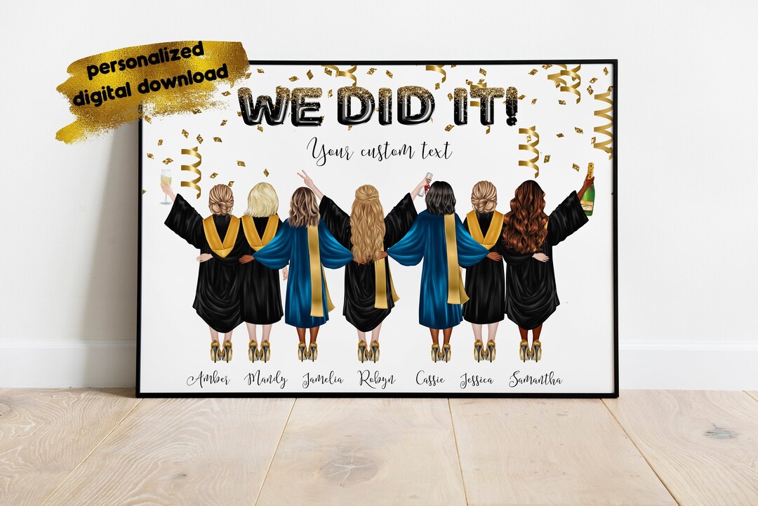 Personalized Graduation Group Print, 5,6 Best Friends, Class of 2023 ...