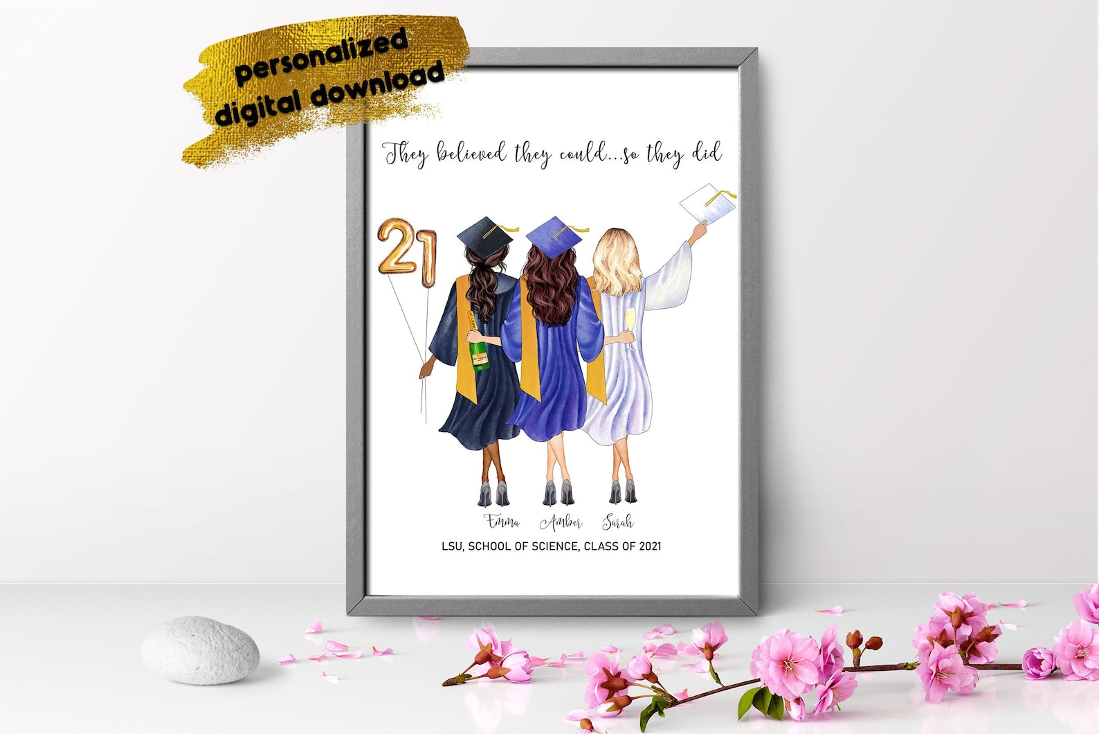 Graduation 3 best friends gifts Graduation 2021 Masters | Etsy