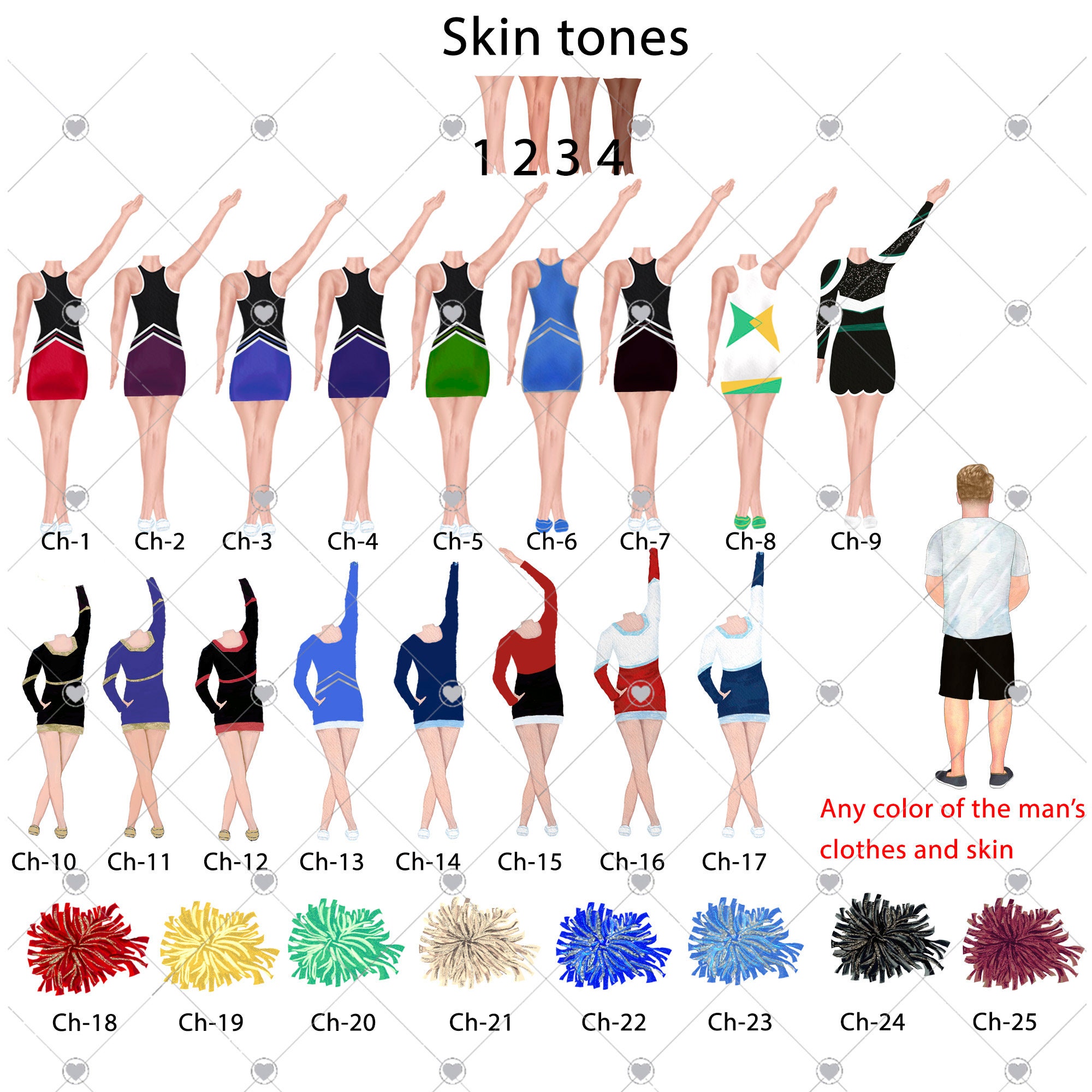 Cheer Team Illustration Cheerleader Coach Gift Cheerleader | Etsy