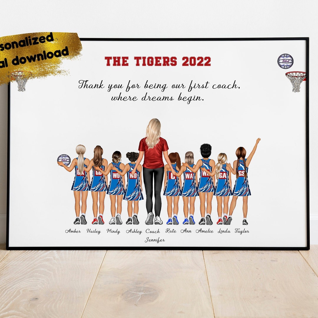 Custom Kids Netball Team Gift Children Netball Players - Etsy