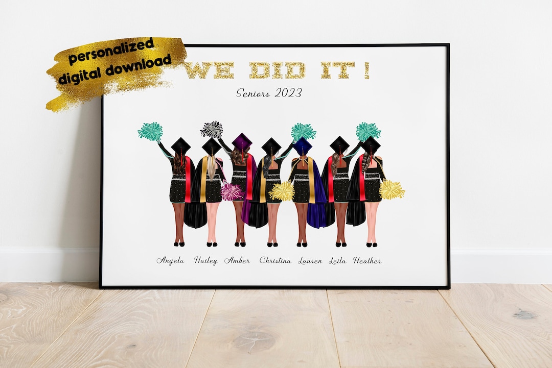 Custom Cheerleader Graduation Print, Personalized Senior Night Gift ...