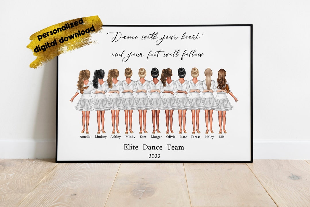Dance Team Print, Dance Teacher Gift, Ballet Gift, Ballroom Dancer Gift ...