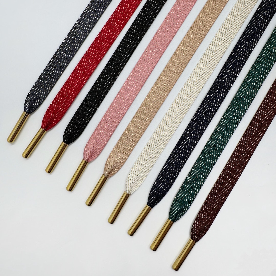 10mm Flat Glitter Herringbone Drawstrings With Metal Tips - Etsy