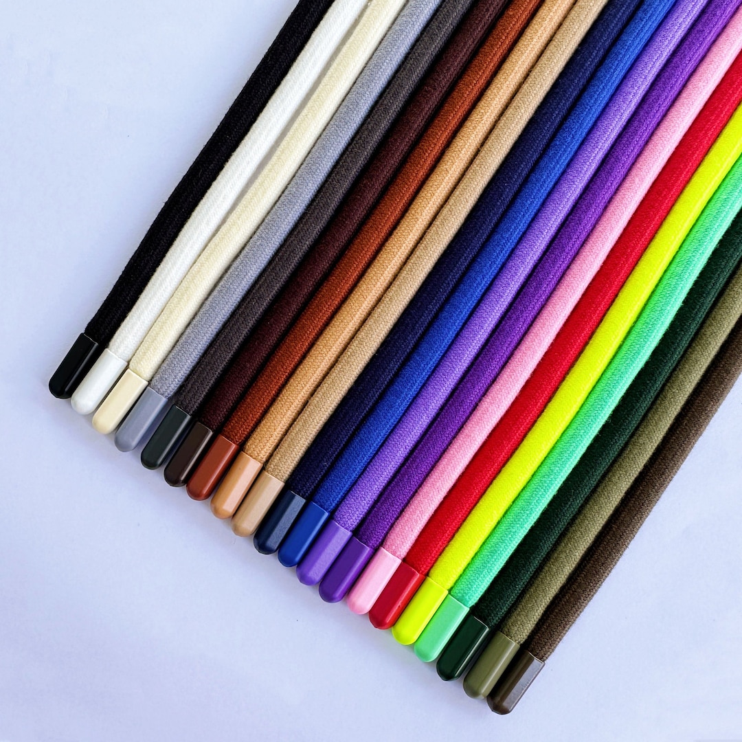 8mm Rope Cotton Hoodie String With Metal Stoppers, Round Pants Laces - Etsy