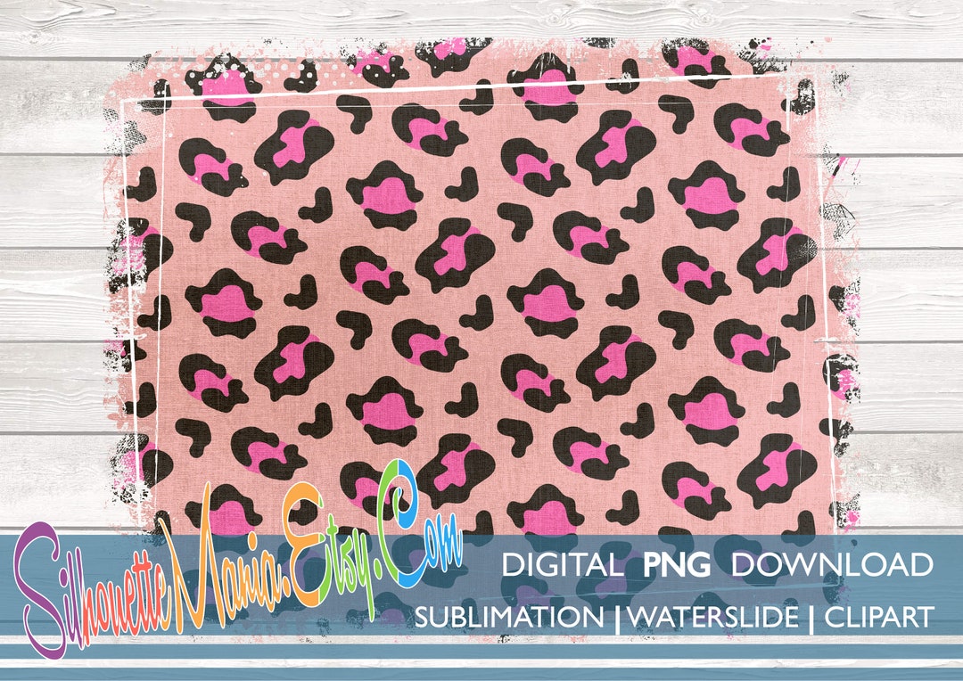 Distressed Pink Leopard Background Sublimation, Distressed Leopard Png ...
