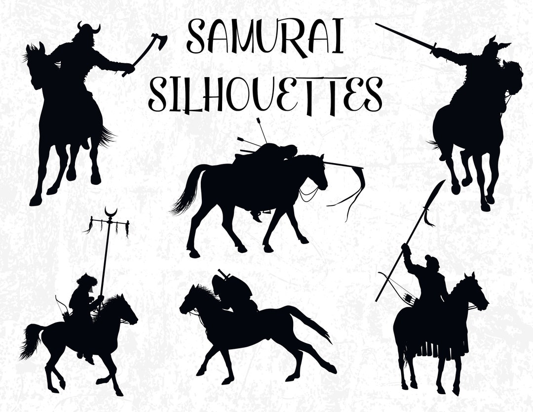 Samurai Silhouettes, High Quality Samurai Silhouettes, Samurai SVG Cut ...
