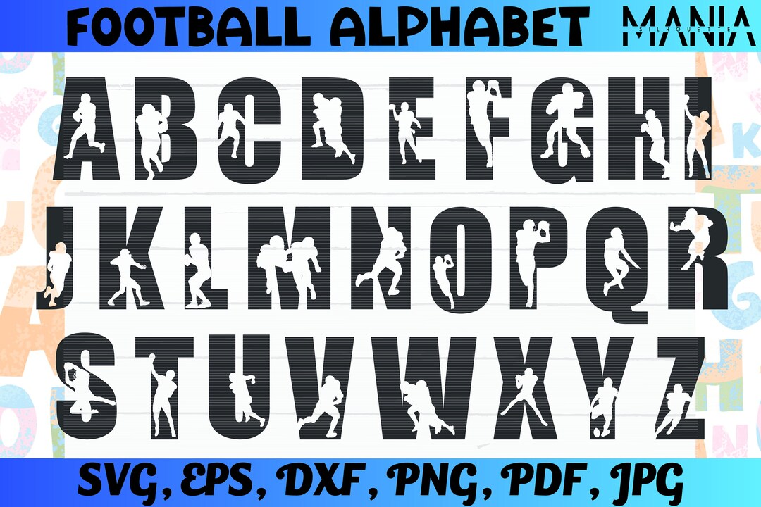 Football Alphabet Svg Cut File, Instant Download, Commercial Use - Etsy