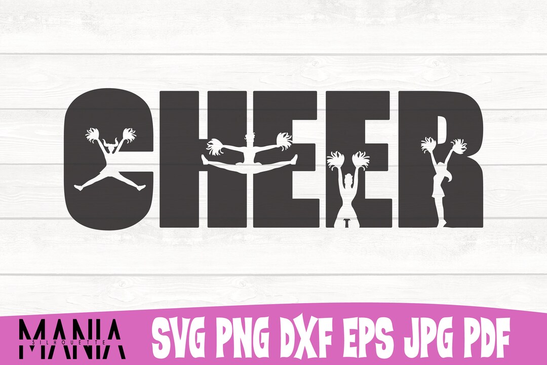 Cheer SVG Cut File, Cheer Shirt SVG, Cheer Silhouette SVG, Cheerleader ...