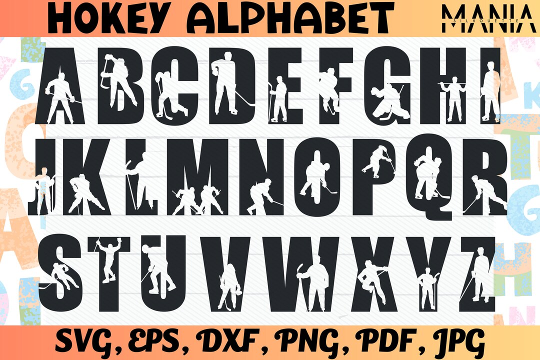 Hockey Alphabet Svg Cut File, Instant Download, Commercial Use - Etsy