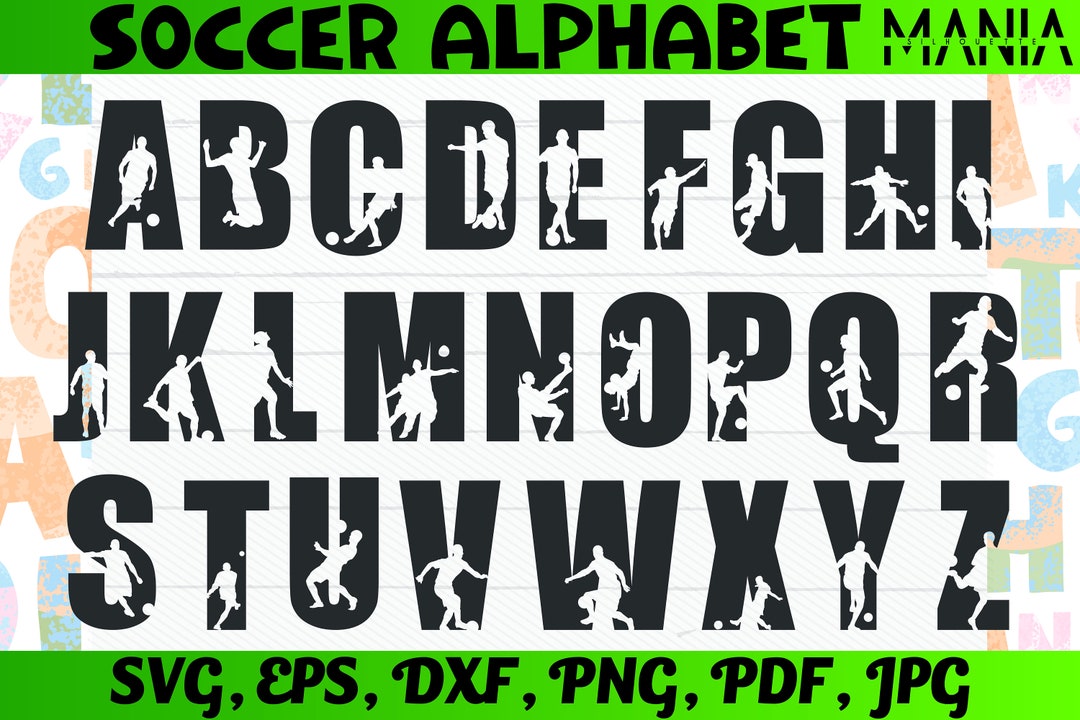 Soccer Alphabet Svg Cut File, Instant Download, Commercial Use - Etsy