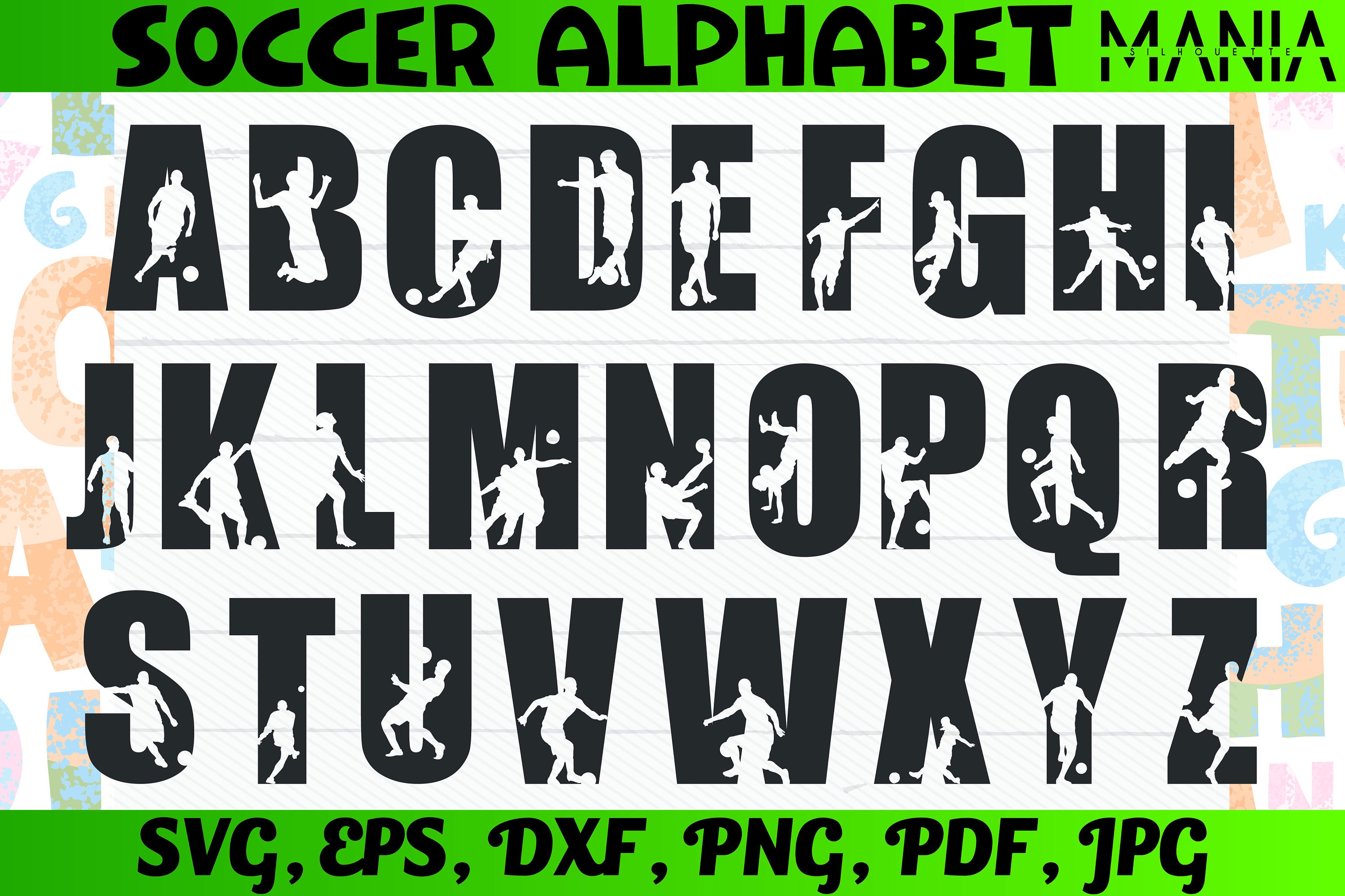 Soccer Alphabet Svg Cut File Instant Download Commercial Use - Etsy Canada