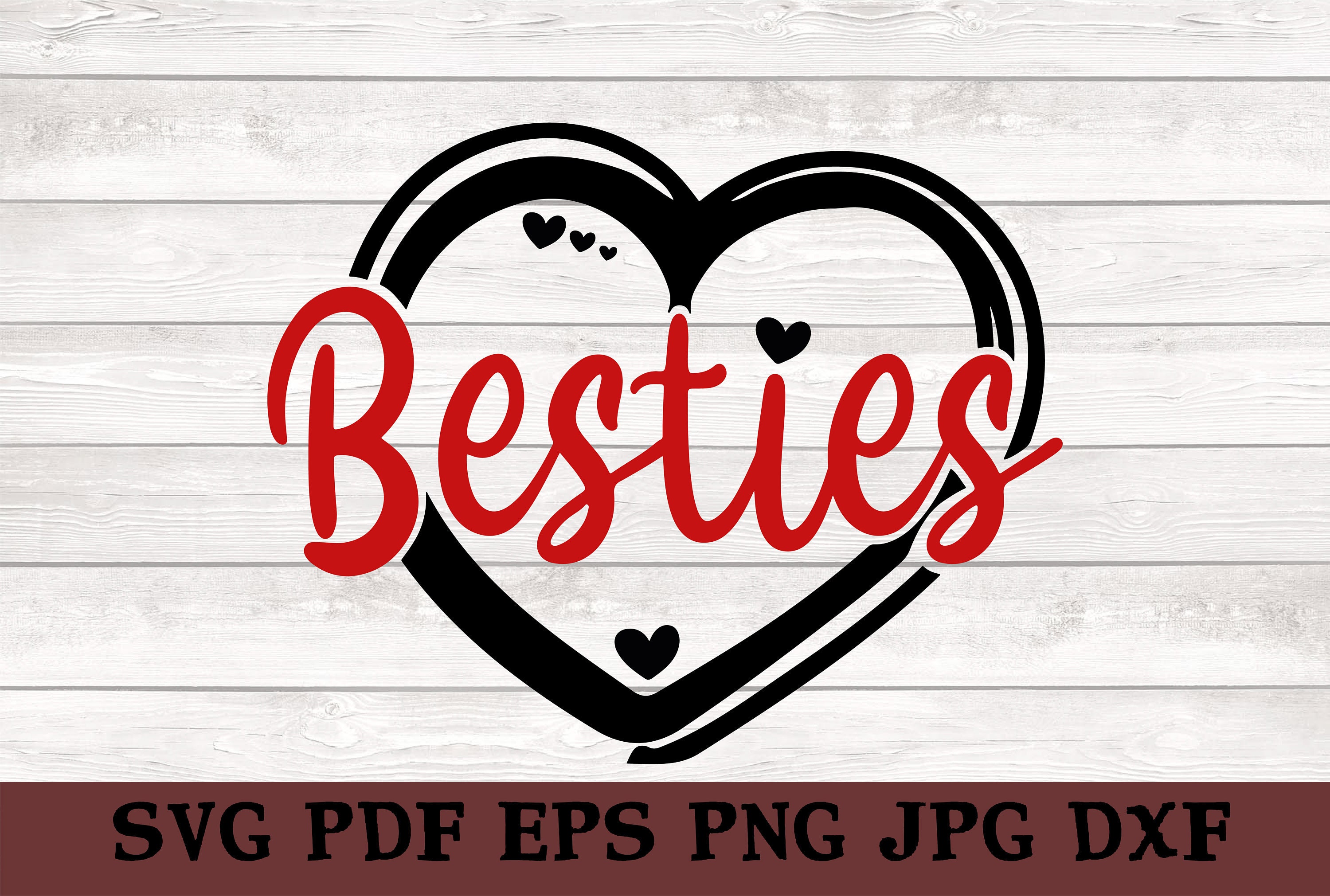 Besties Heart Svg Cut File Best Friends Svg Instant Etsy