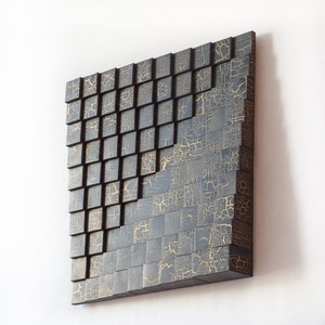 Wood Block Dimensional Wall Art 3D Wall Sculpture Geometric Wall Art ...