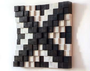 Wood Block Wall Art Parametric 3D Wall Sculpture Mosaic - Etsy