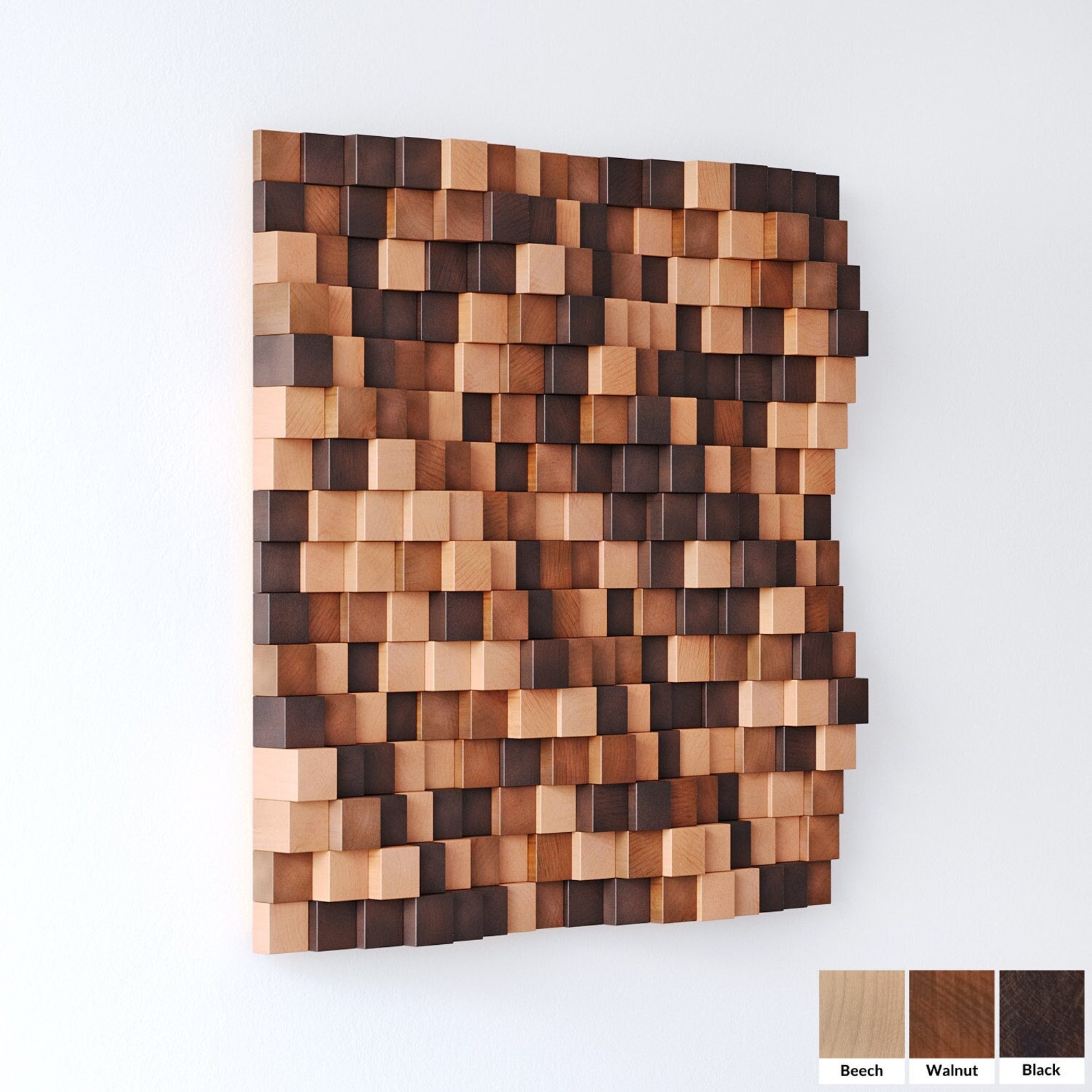 Parametric 3D Wood Minimalist Wall Art Sculpture. Wood Wall Acoustic ...