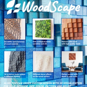 Wood Block Dimensional Wall Art 3D Wall Sculpture Geometric Wall Art ...