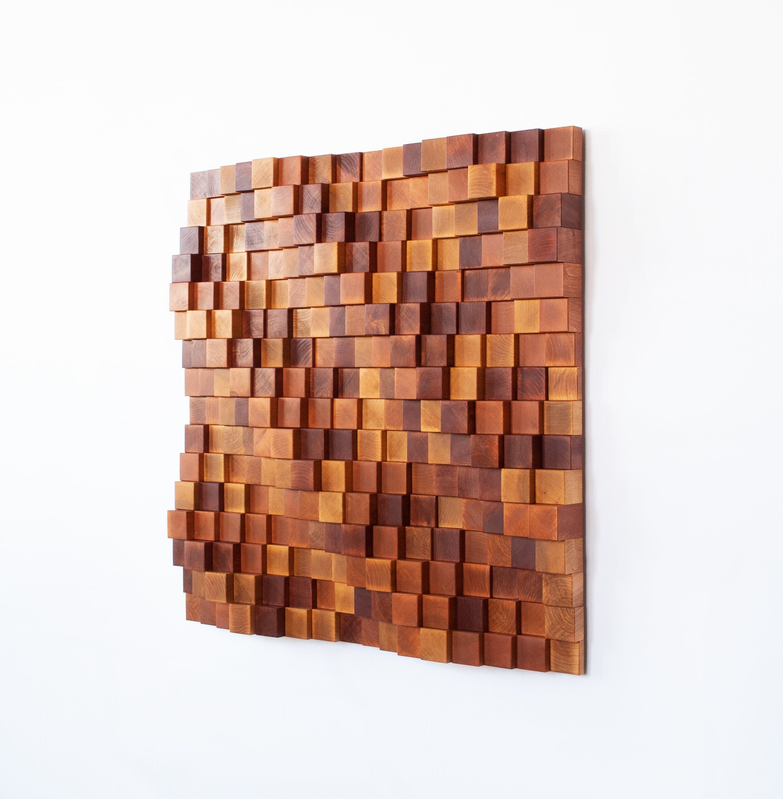 Parametric 3D Wood Minimalist Wall Art Sculpture. Wood Wall Acoustic ...