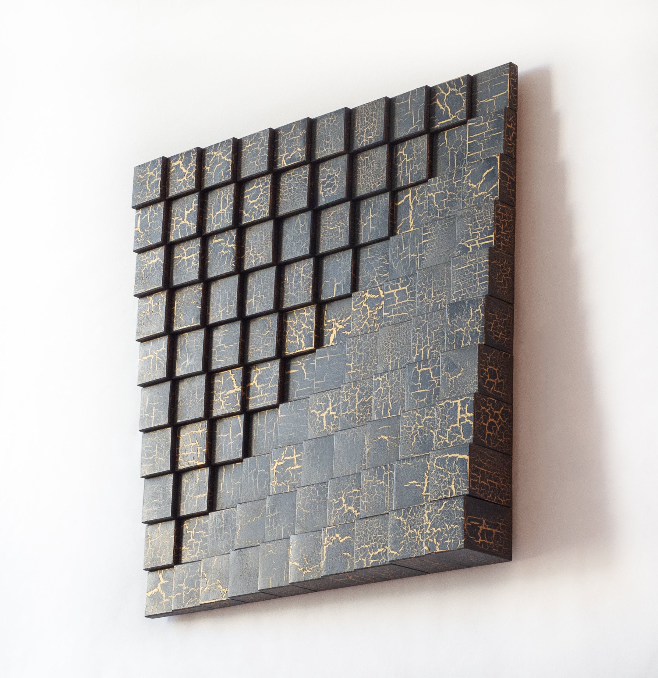Wood Block Dimensional Wall Art 3D Wall Sculpture Geometric Wall Art ...