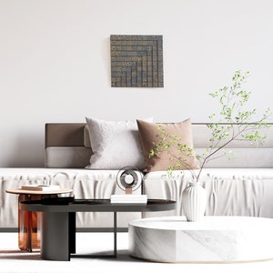 Wood Block Dimensional Wall Art 3D Wall Sculpture Geometric Wall Art ...