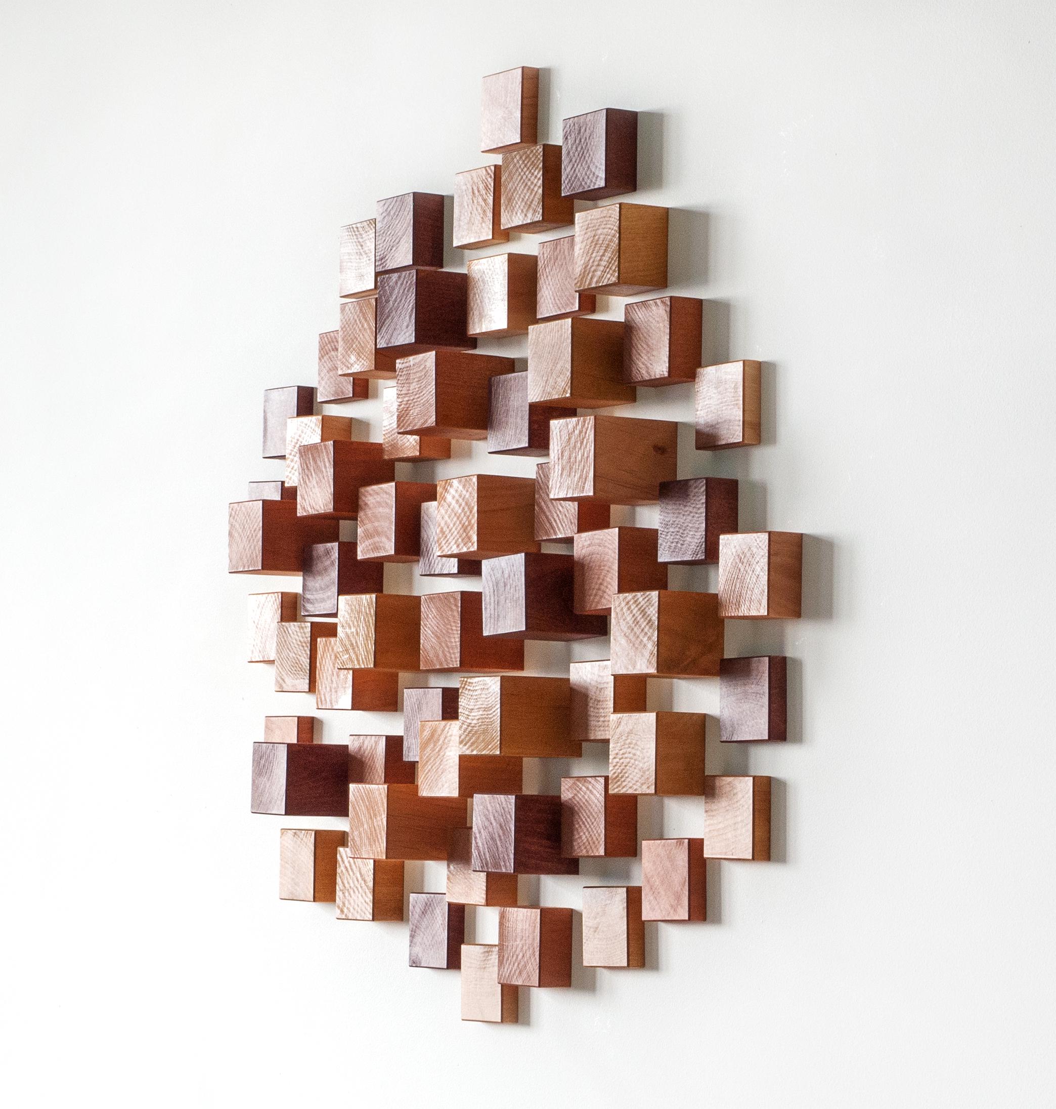 3D Wood Block Wall Art DIY Kit Eco Rustic Wood Wall Decor - Sustainable ...