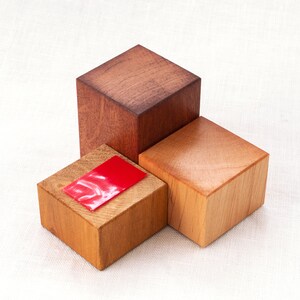 Brown Wood Block 3D Wall Art Set DIY Kit Wood Cube Wall Art Sculpture ...