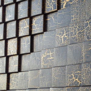 Wood Block Dimensional Wall Art 3D Wall Sculpture Geometric Wall Art ...